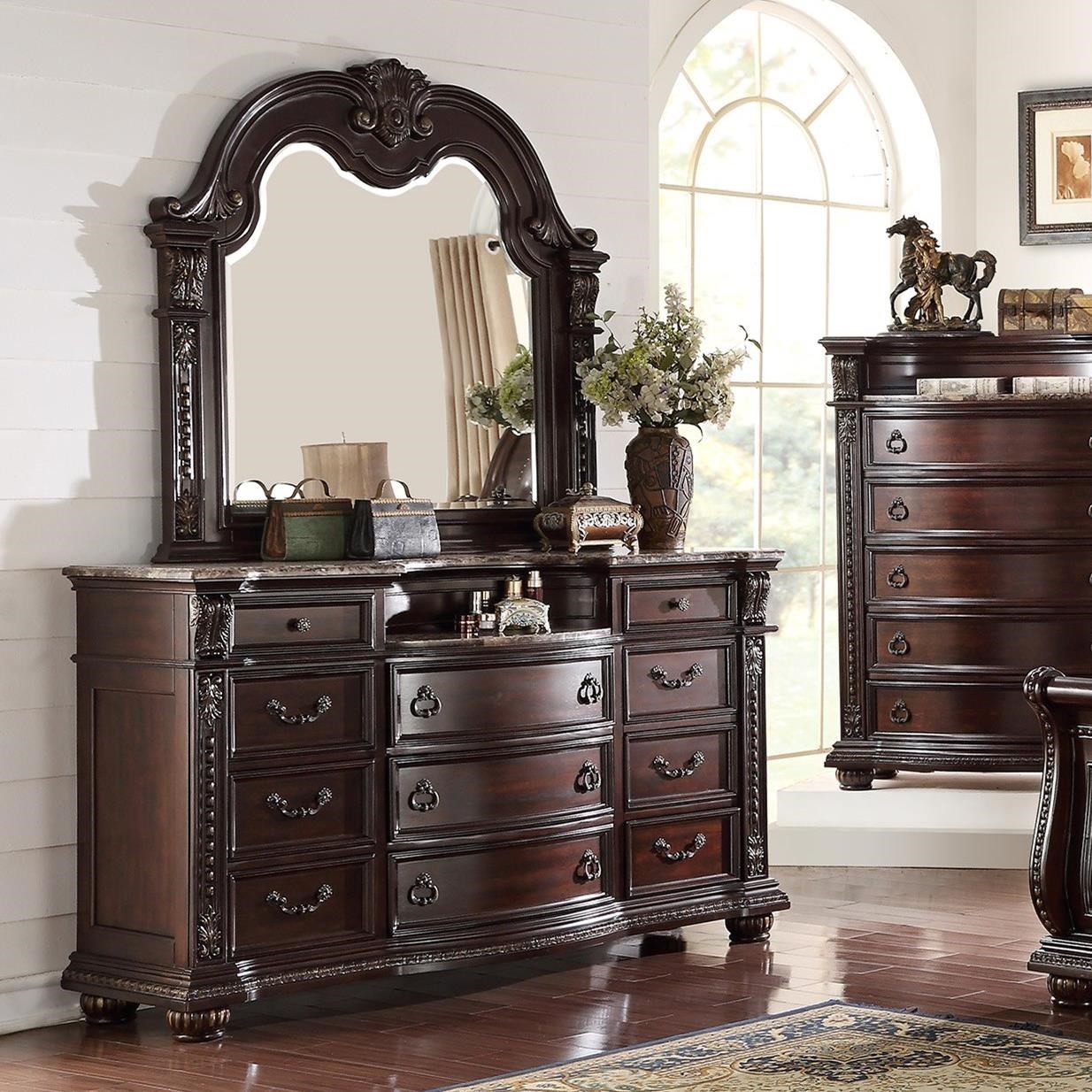 CM Stanley Bedroom B1600 1 11 Traditional Dresser And Mirror Set Del CM Stanley Bedroom B1600 1 11 Traditional Dresser And Mirror Set Del